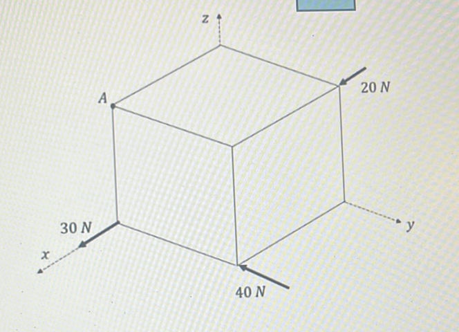 The image shows a 3D cube with forces | StudyX