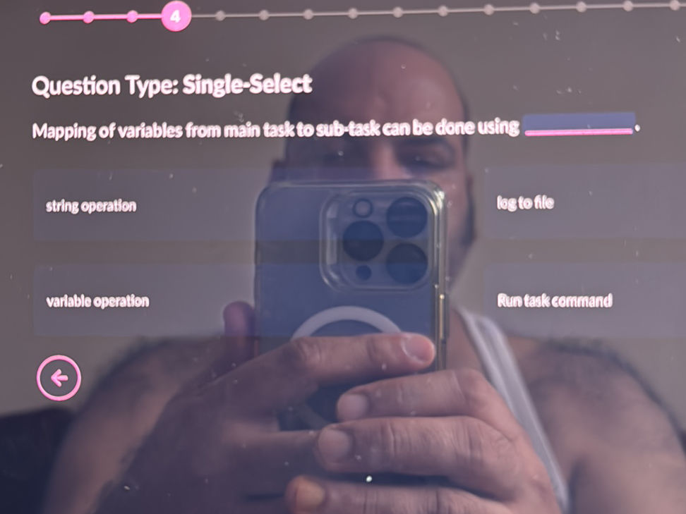 Mapping of variables from main task to | StudyX