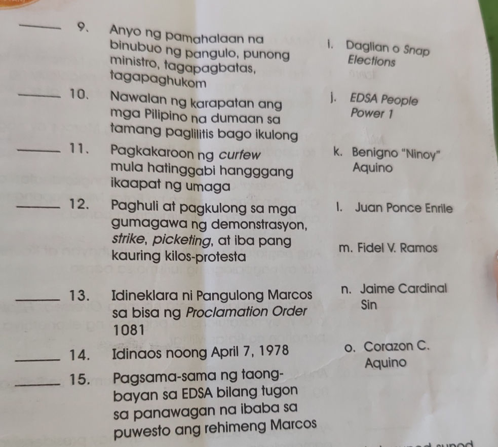 9. Anyo ng pamahalaan na binubuo ng pangulo, | StudyX