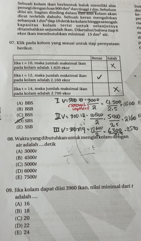 07. Klik pada kolom yang sesuai untuk tiap | StudyX