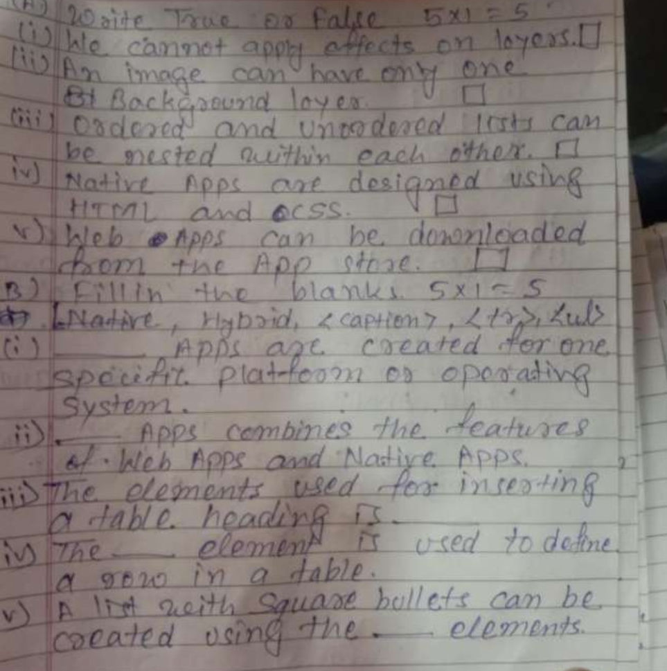 (A) Write True or False (i) We cannot apply | StudyX