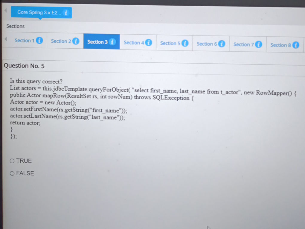 Is this query correct? List actors = | StudyX