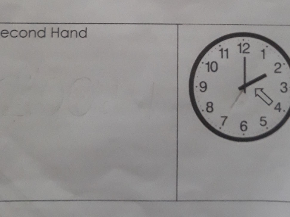 The image shows a clock. The hour hand is | StudyX