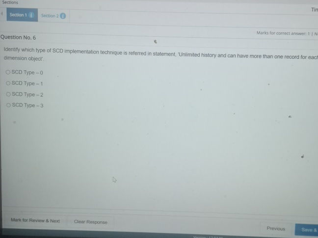 Identify which type of SCD implementation | StudyX