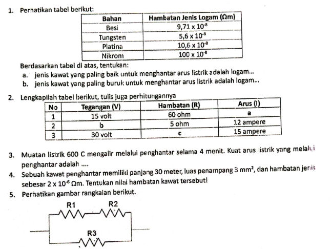 1. Perhatikan tabel berikut: | Bahan | | StudyX