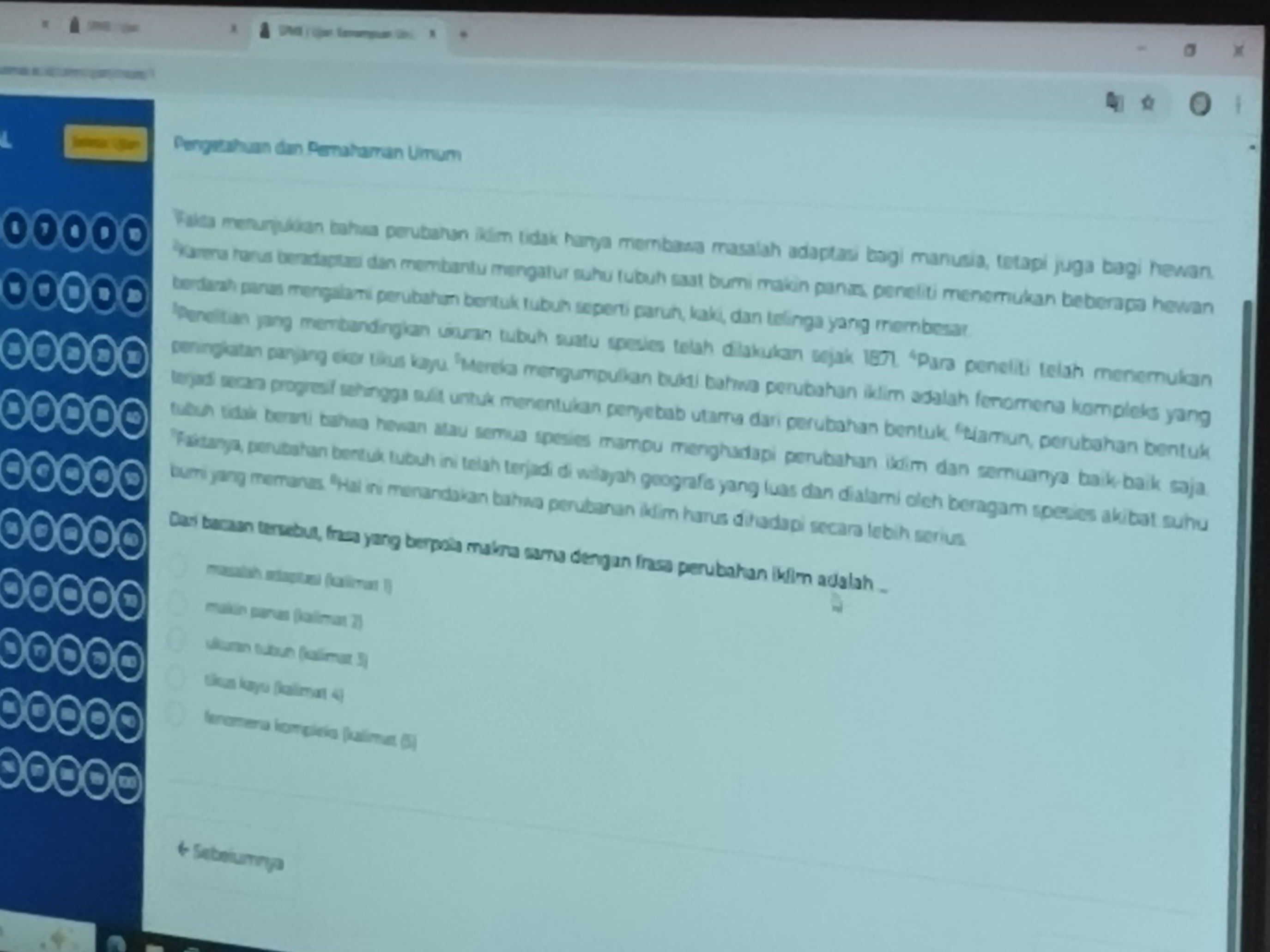 Dari bacaan tersebut, frasa yang berpola | StudyX