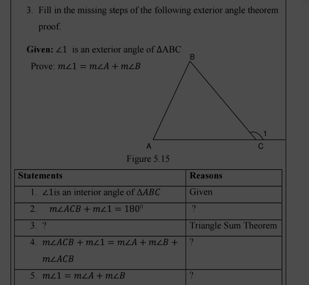 3. Fill in the missing steps of the | StudyX