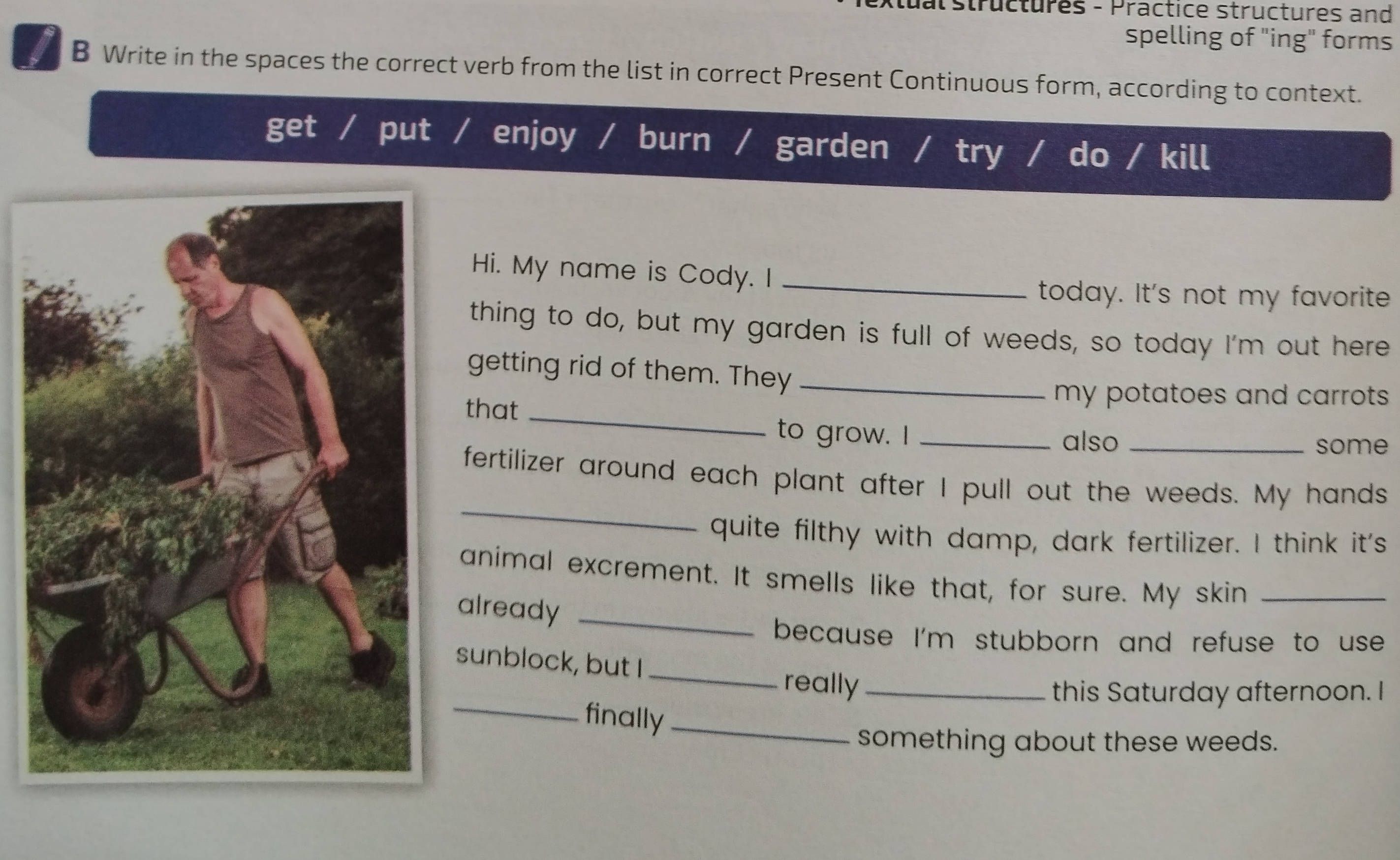 B Write in the spaces the correct verb from | StudyX