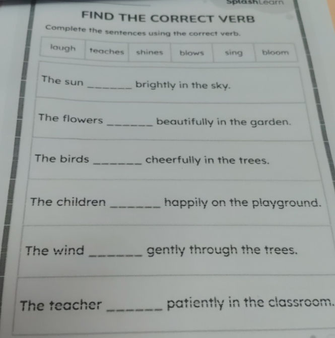 FIND THE CORRECT VERB Complete the sentences | StudyX