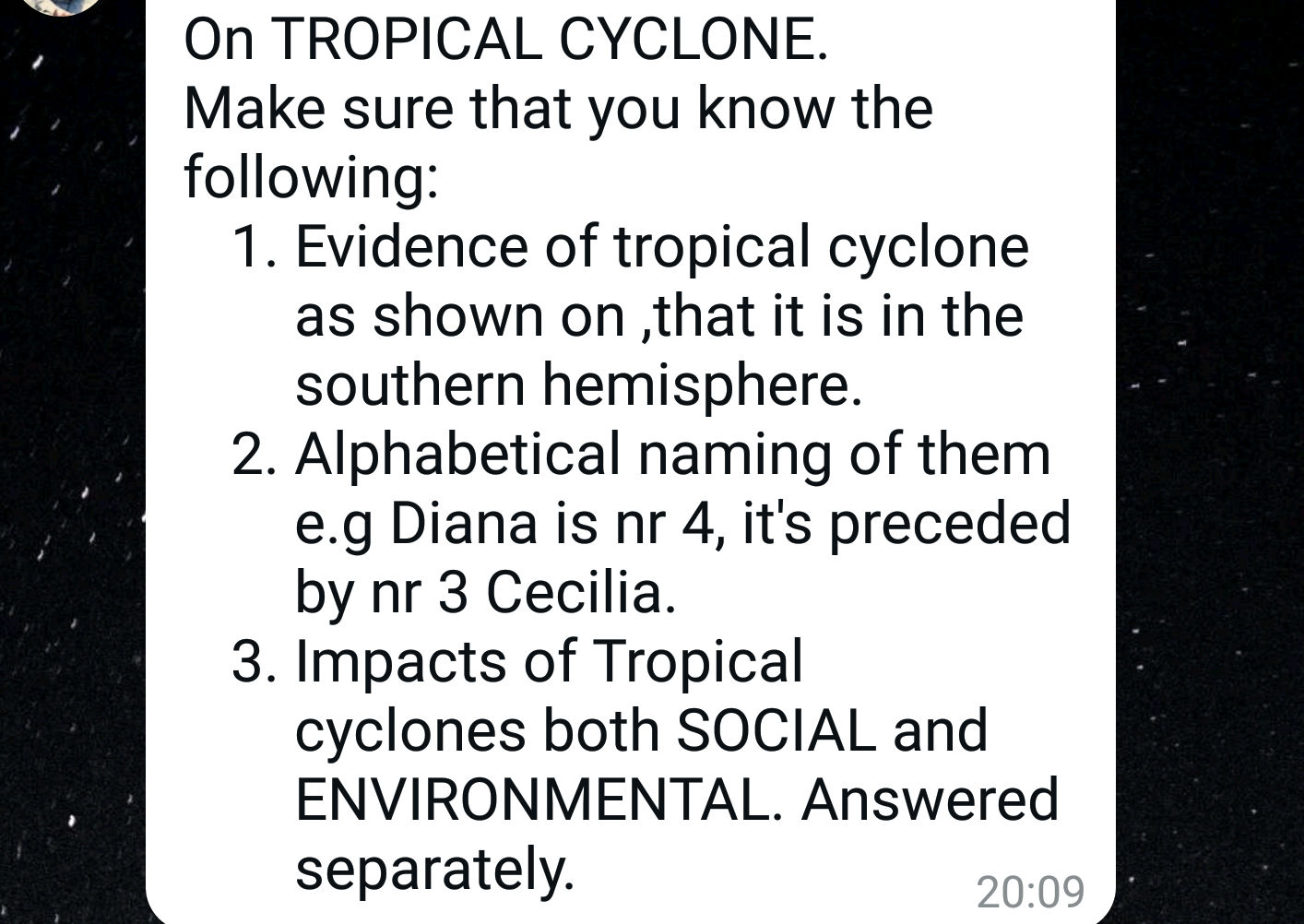 On TROPICAL CYCLONE. Make sure that you know | StudyX