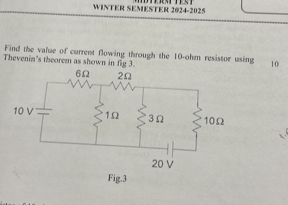 Find the value of current flowing through | StudyX