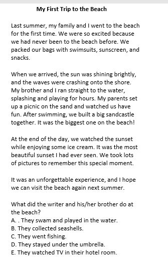 What did the writer and his/her brother do | StudyX