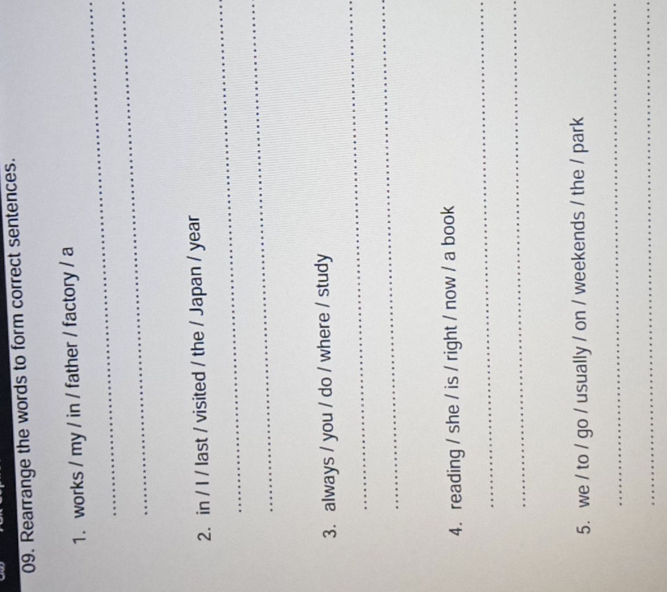 09. Rearrange the words to form correct | StudyX