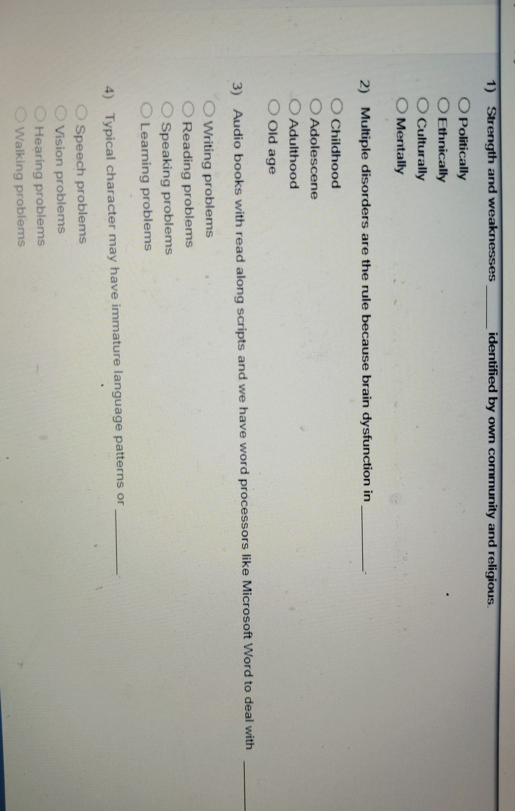 1) Strength and weaknesses identified by own | StudyX