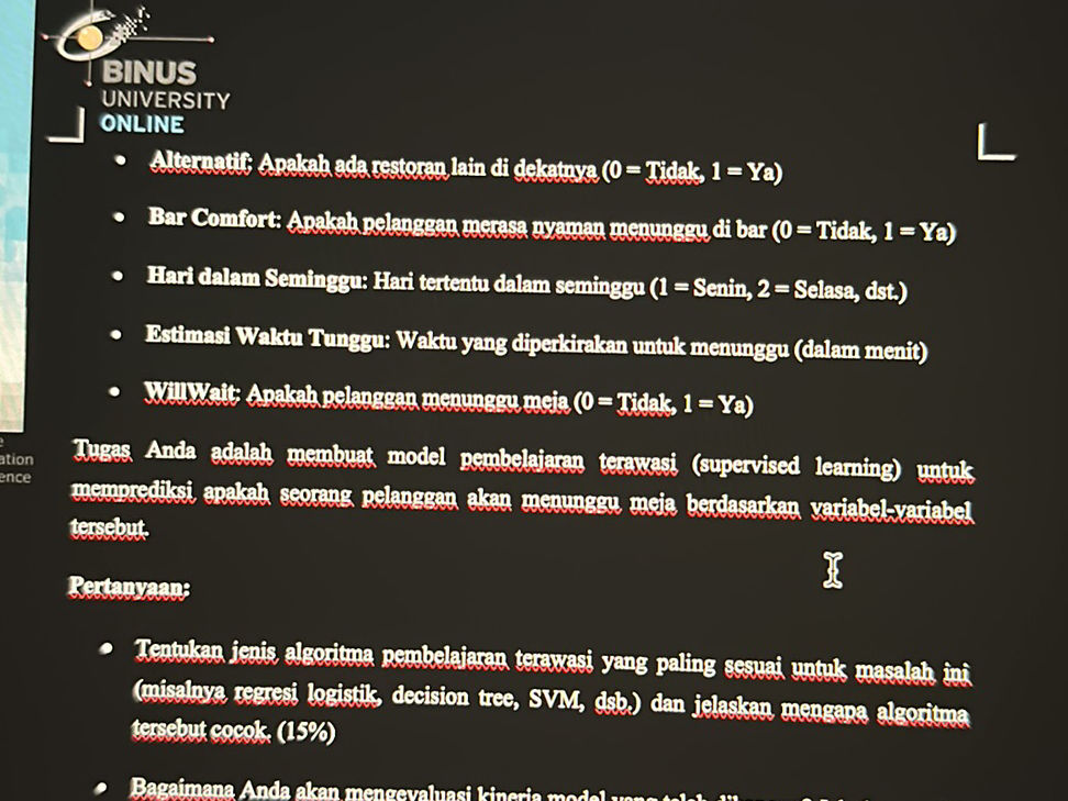 Alternatif: Apakah ada restoran lain di | StudyX