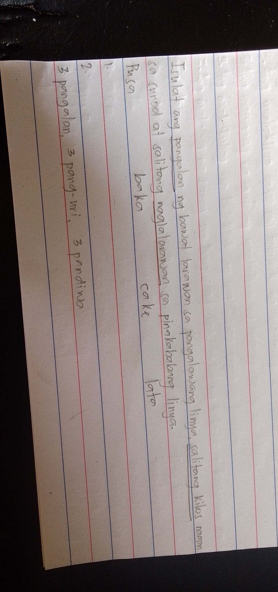 Isulat ang pangalan ng bawat larawan sa | StudyX