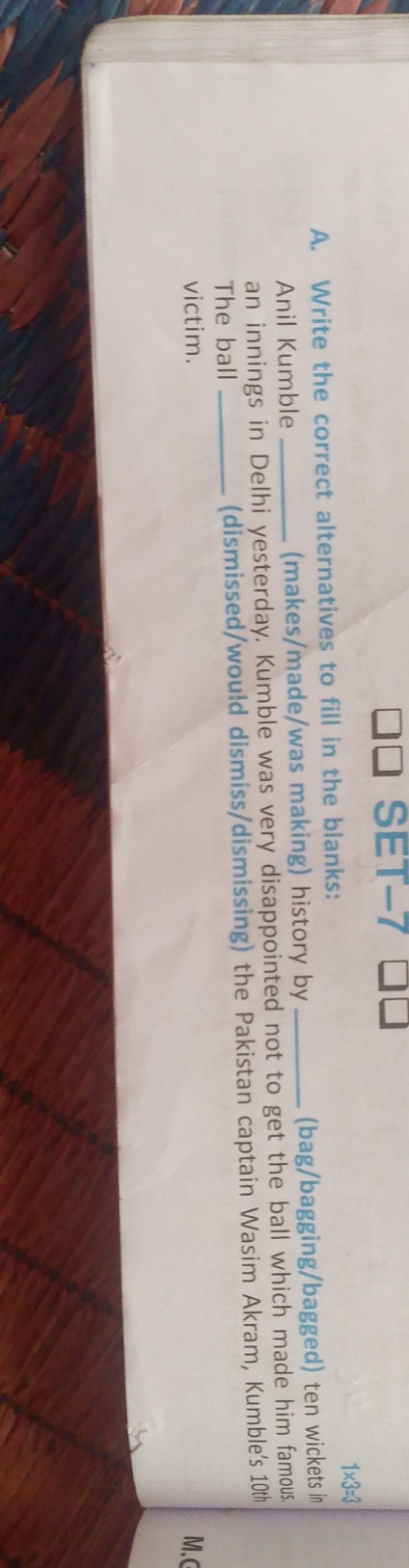 A. Write the correct alternatives to fill in | StudyX