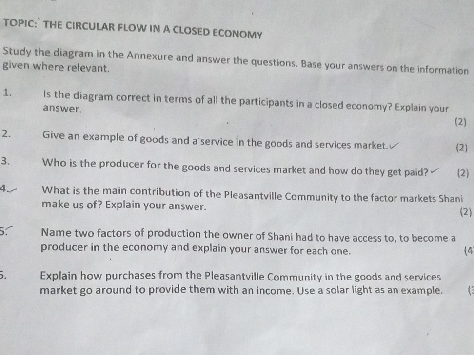 TOPIC: THE CIRCULAR FLOW IN A CLOSED ECONOMY | StudyX