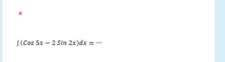 Integral of (Cos 5x - 2 Sin 2x) dx | StudyX