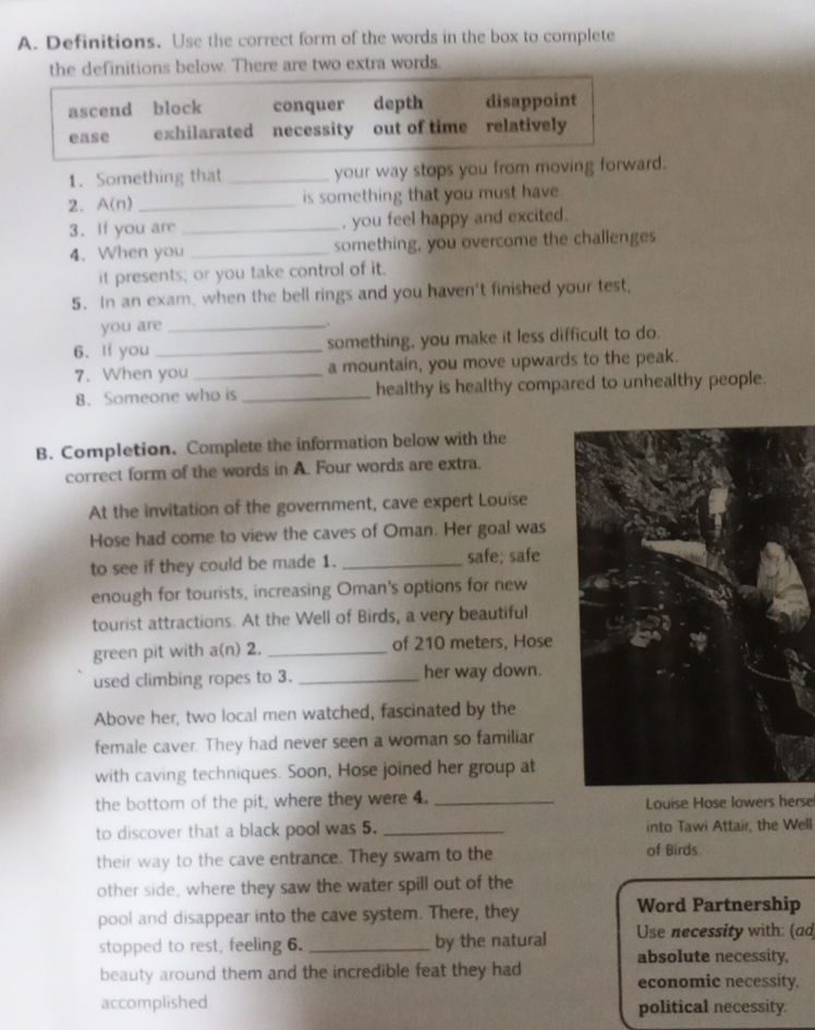 A. Definitions. Use the correct form of the | StudyX