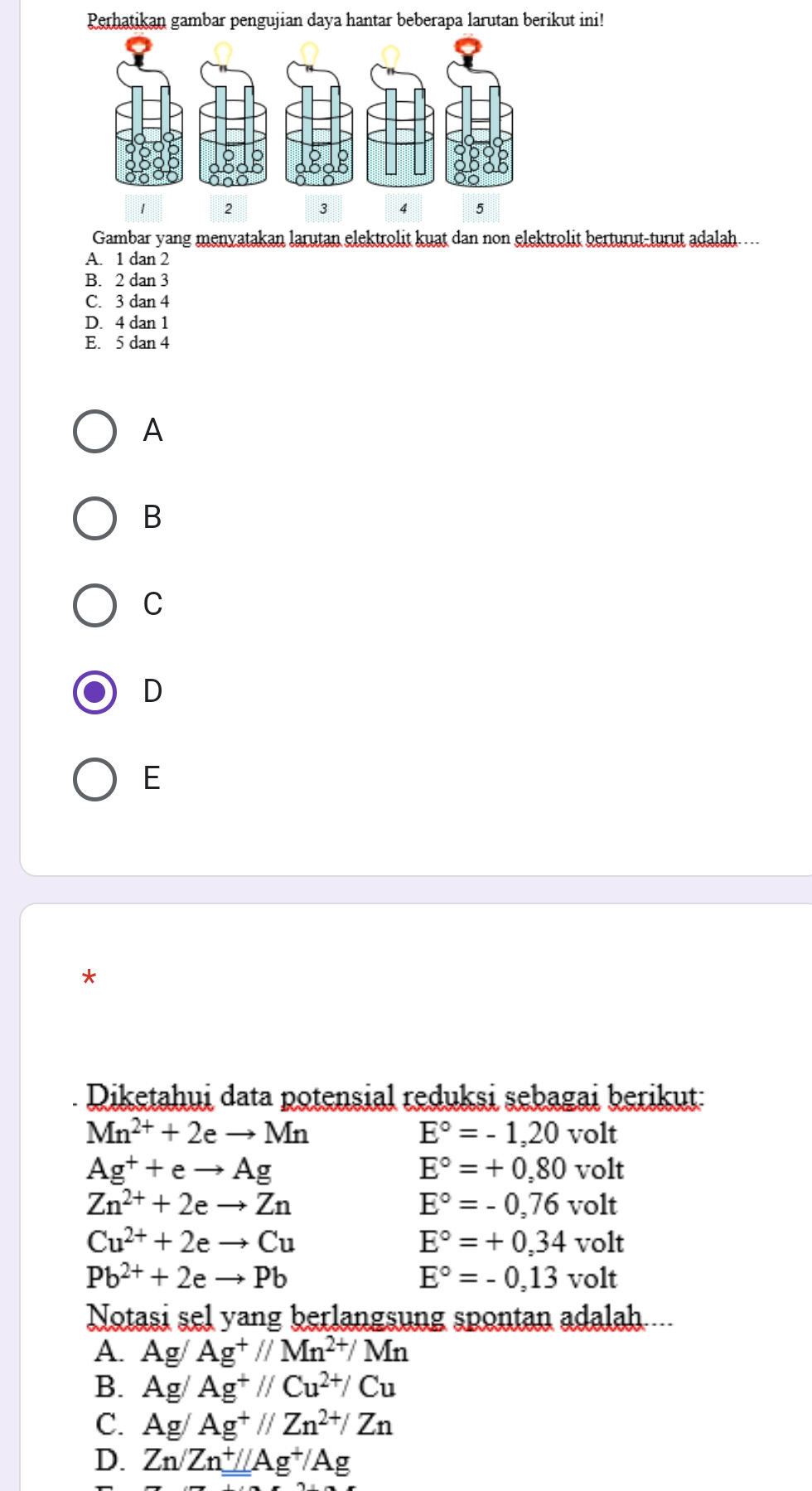 Perhatikan gambar pengujian daya hantar | StudyX