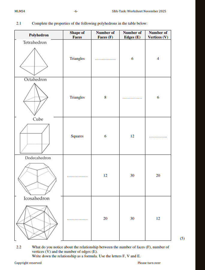 2.1 Complete the properties of the following | StudyX