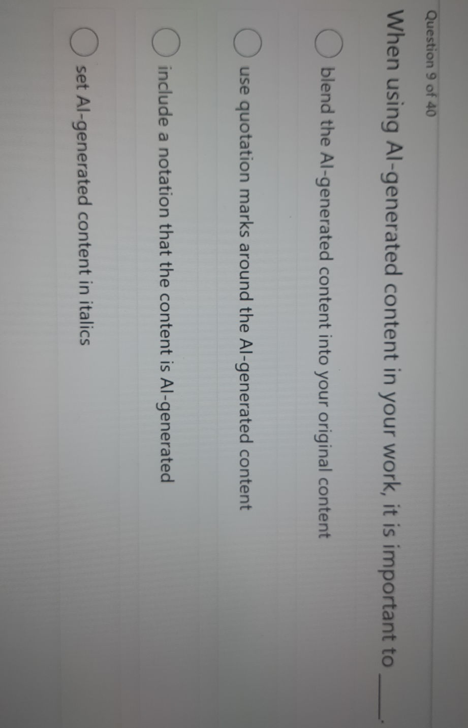 When using Al-generated content in your | StudyX