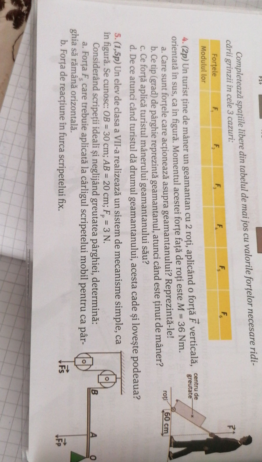 Completează spațiile libere din tabelul de | StudyX