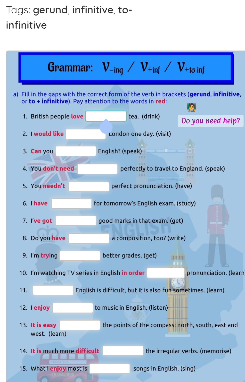 a) Fill in the gaps with the correct form of | StudyX
