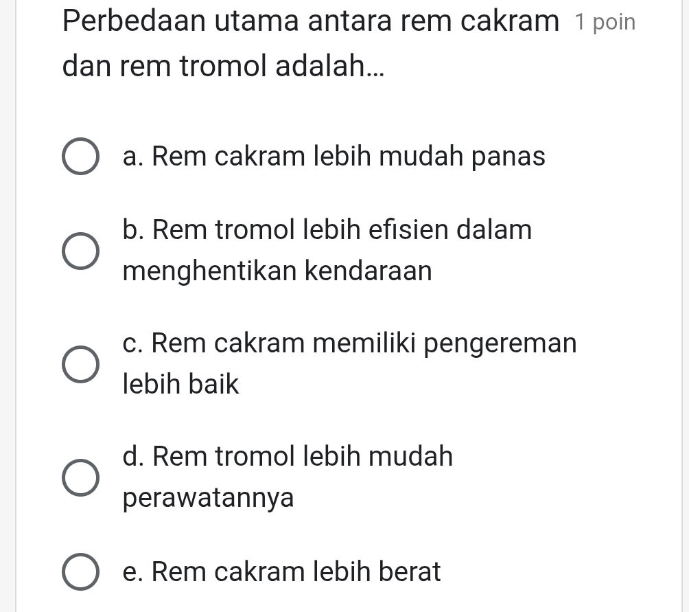 Perbedaan utama antara rem cakram dan rem | StudyX