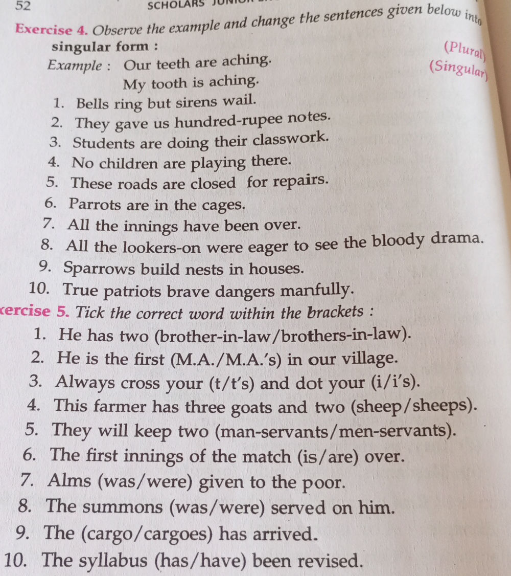Exercise 4. Observe the example and change | StudyX