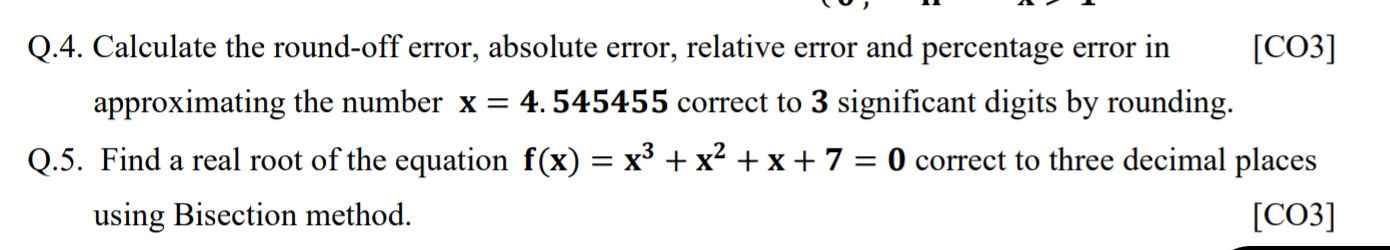 Q.4. Calculate the round-off error, absolute | StudyX