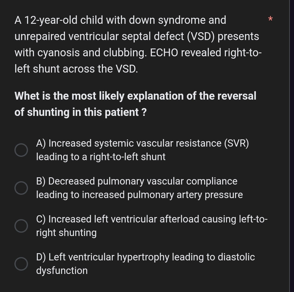 A 12-year-old child with down syndrome and | StudyX