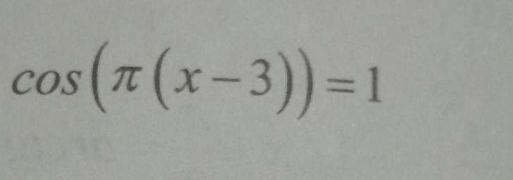 Solving trigonometric equation cos(π(x-3)) = | StudyX