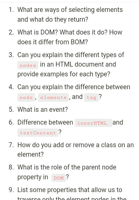 1. What are ways of selecting elements and | StudyX