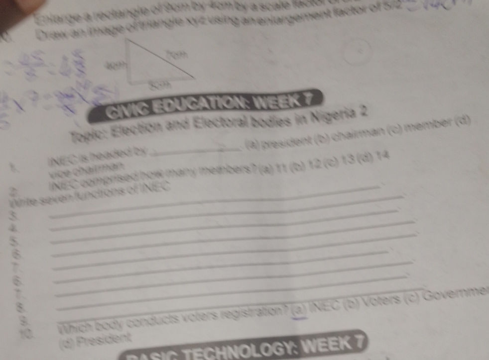 Enlarge a rectangle of om by kom by a scale | StudyX