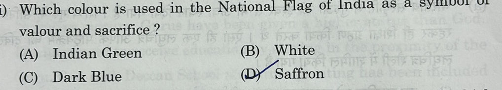 1) Which colour is used in the National Flag | StudyX