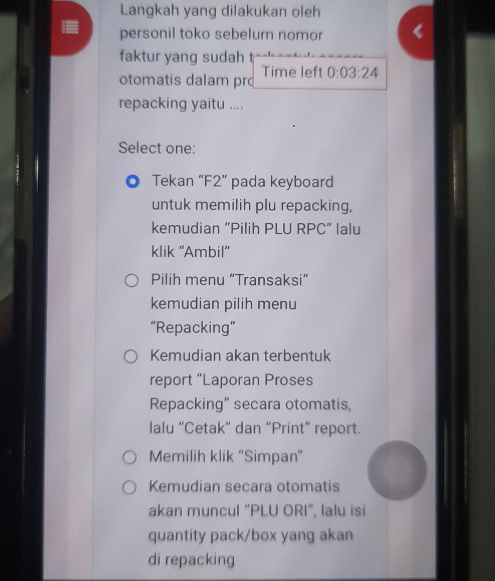Langkah yang dilakukan oleh personil toko | StudyX