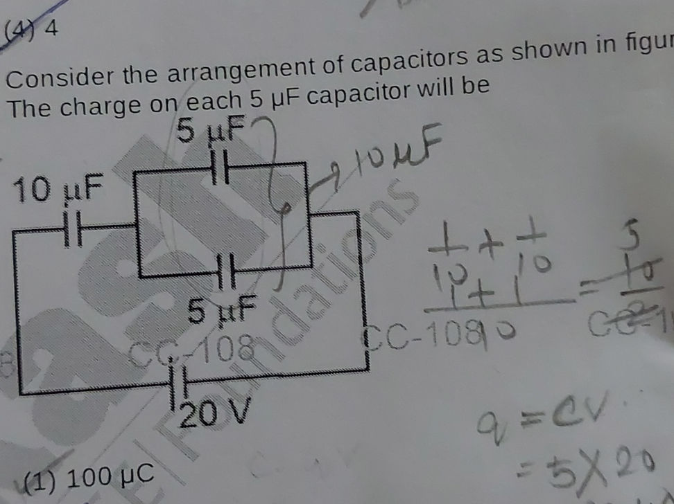 Consider the arrangement of capacitors as | StudyX