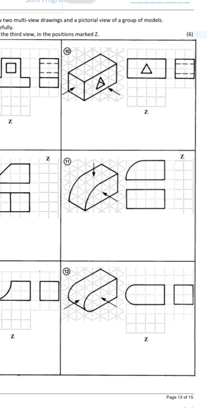 Draw two multi-view drawings and a pictorial | StudyX