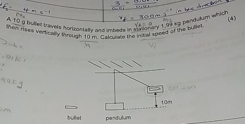 A 10 g bullet travels horizontally and | StudyX