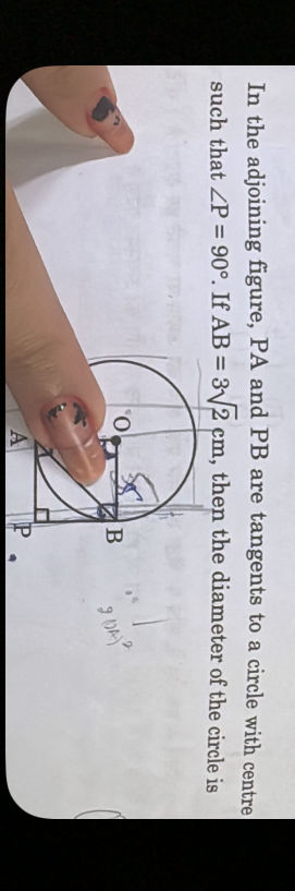 In the adjoining figure, PA and PB are | StudyX