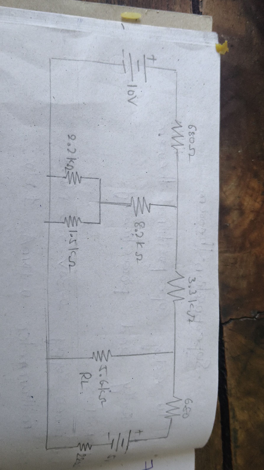 The image shows a handwritten circuit | StudyX