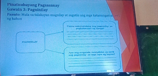 Pinatnubayang Pagsasanay Gawain 3: | StudyX