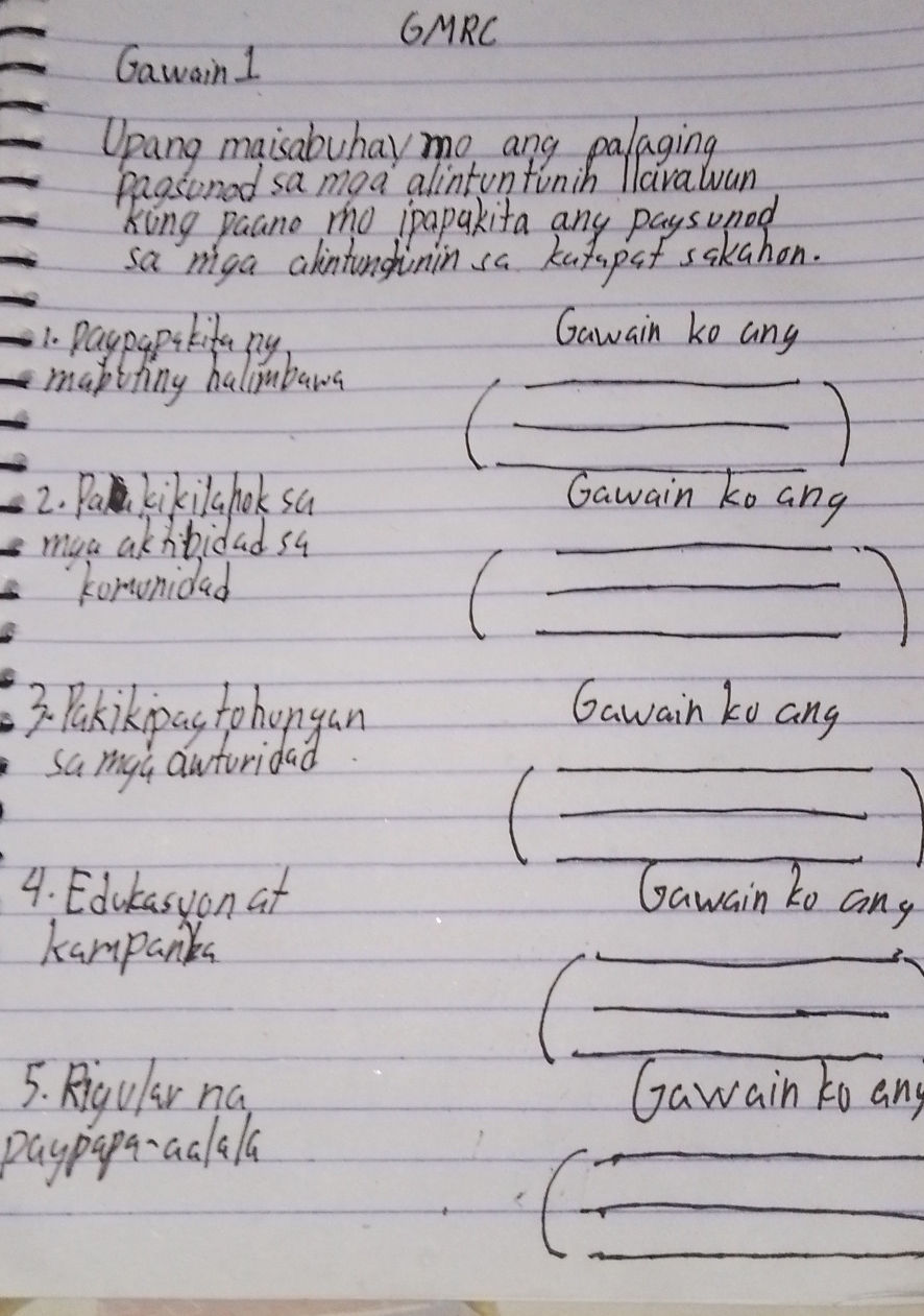 Gawain 1 Upang maisabuhay mo ang palaging | StudyX