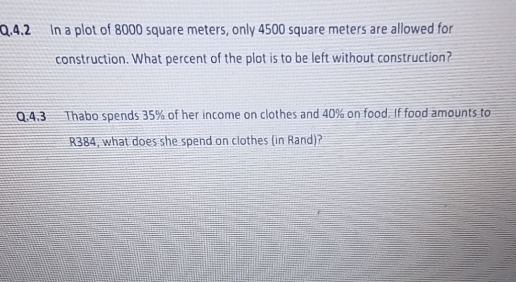 Q.4.2 In a plot of 8000 square meters, only | StudyX