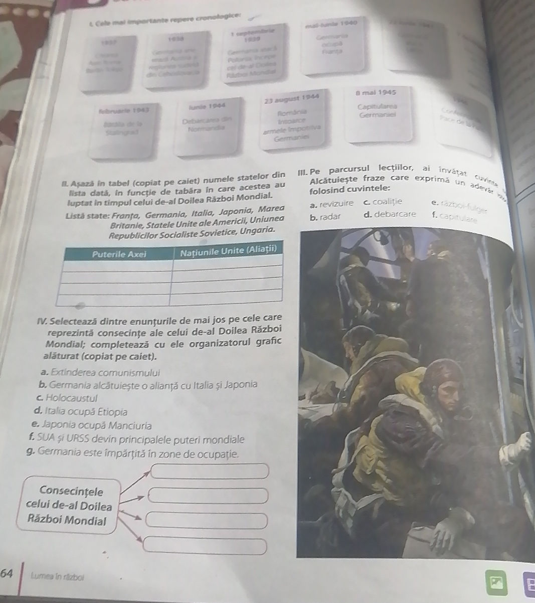 II. Așază în tabel (copiat pe caiet) numele | StudyX