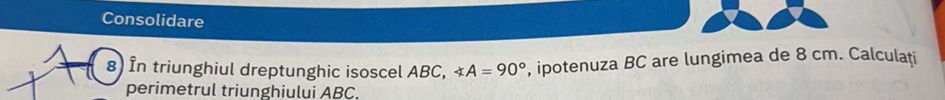 În triunghiul dreptunghic isoscel ABC, ∠A = | StudyX