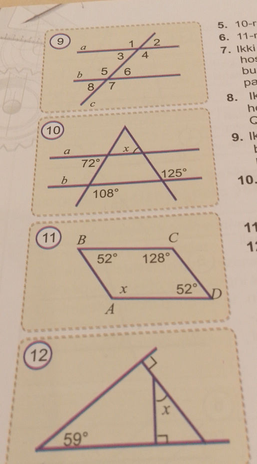 9 $ {c} a b c $ with angles labeled 1, | StudyX