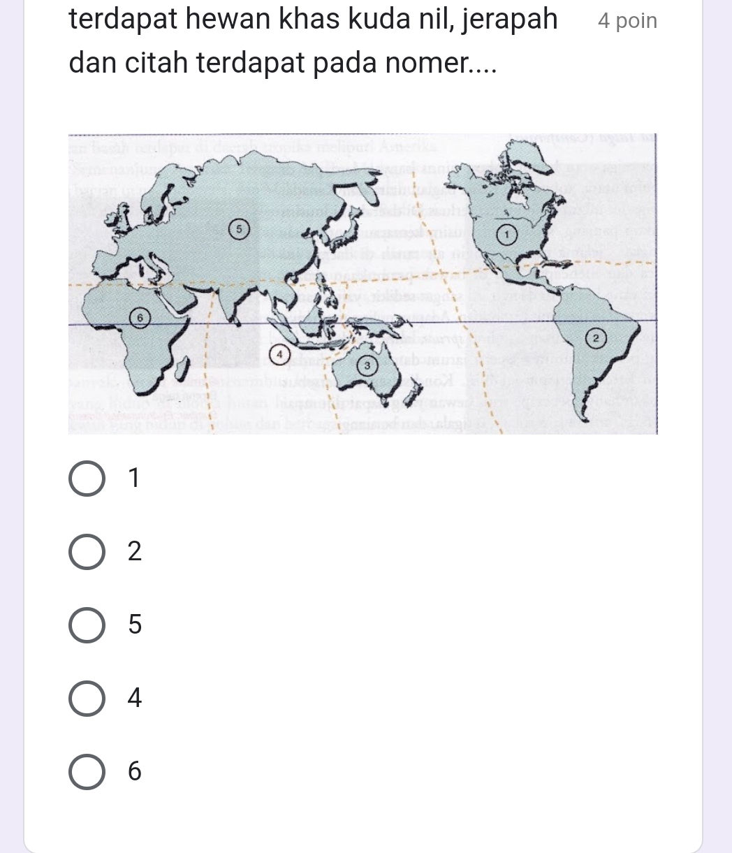terdapat hewan khas kuda nil, jerapah dan | StudyX